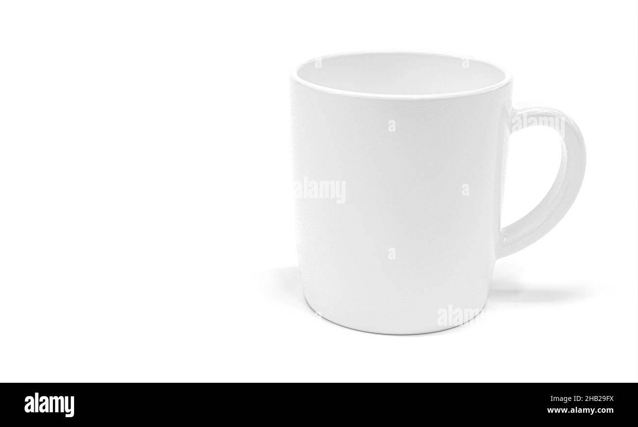 white cup on white background. 3d render Stock Photo - Alamy