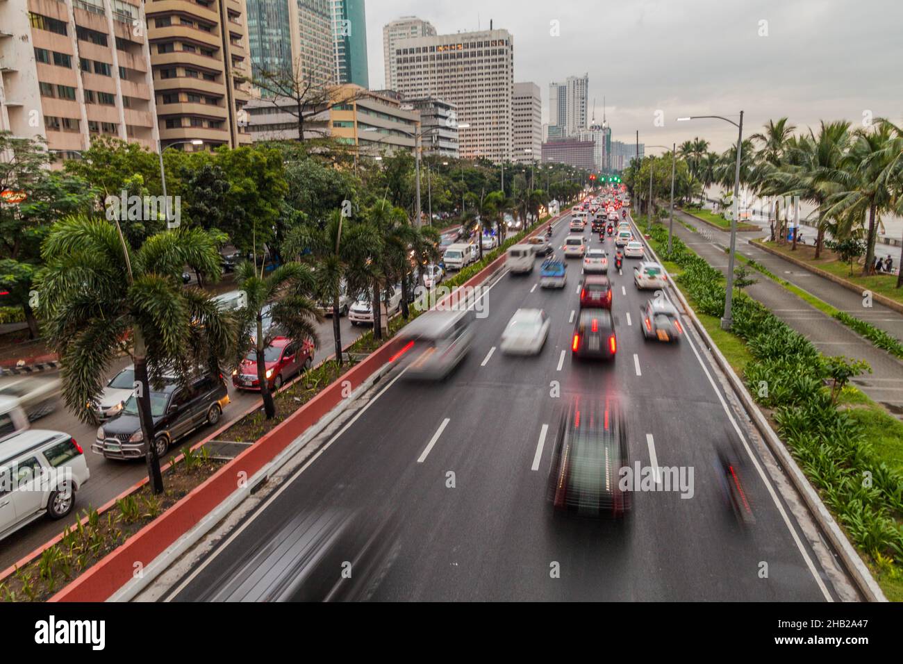 Roxas boulevard in Ermita district in Manila, Philippines Stock Photo ...