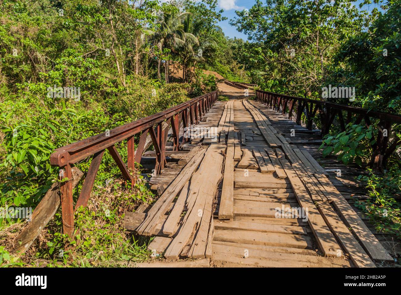 Country road with a small bridge on Bohol island, Philippines Stock ...