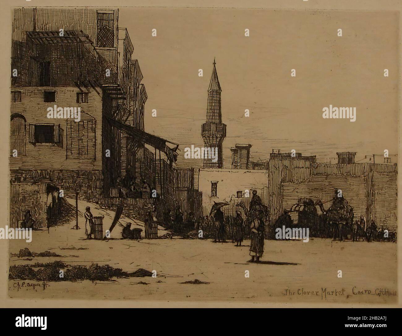 Clover Market, Cairo, Charles Adams Platt, American, 1861-1933, Etching ...