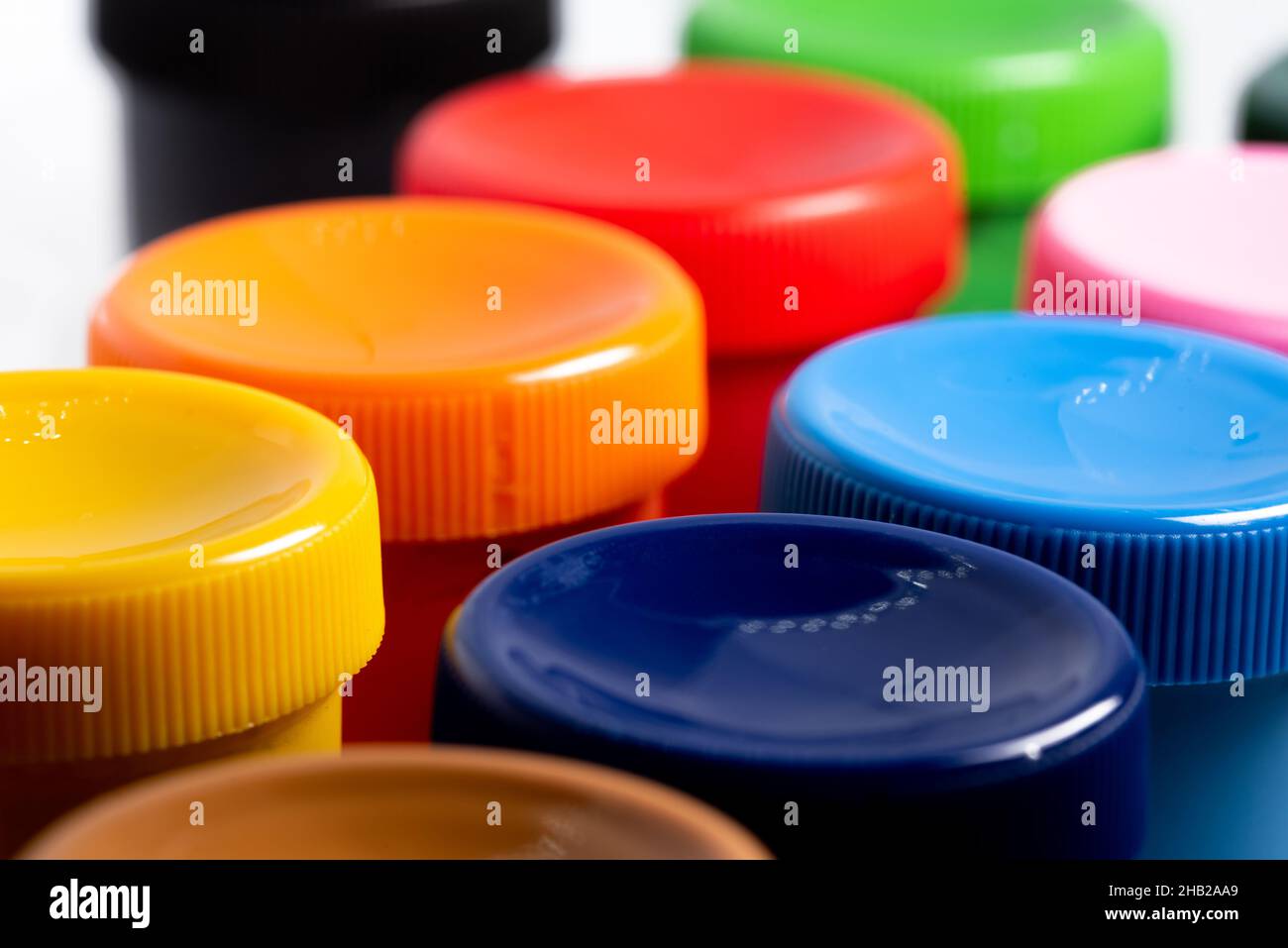 Poster paints in containers. Accessories for art works for children ...