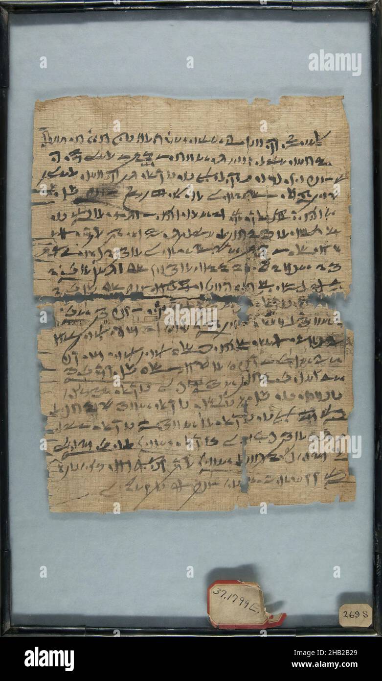 Papyrus Inscribed in Abnormal Hieratic, Papyrus, ink, 664-525 B.C.E ...