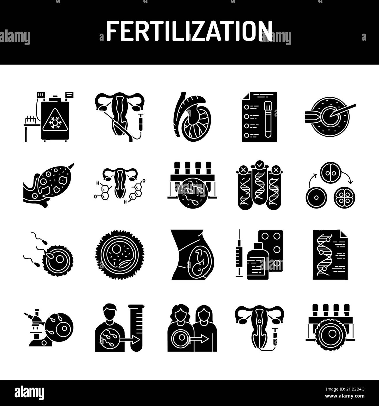 Fertilization color line icons set. Pictogram for web page, mobile app ...