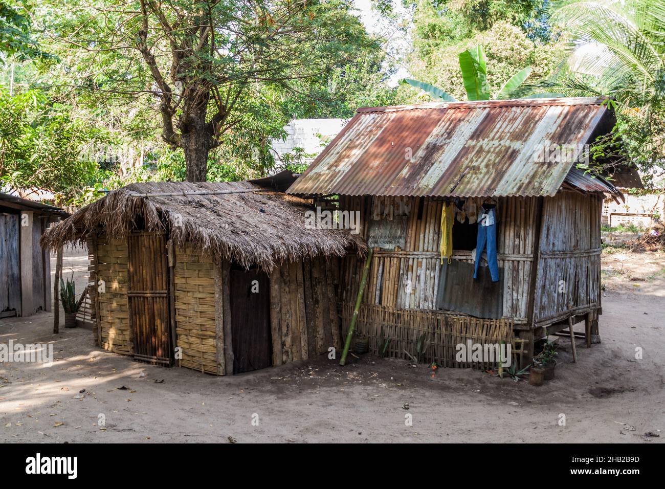 Simple local house in Santa Juliana village, Luzon island, Philippines ...