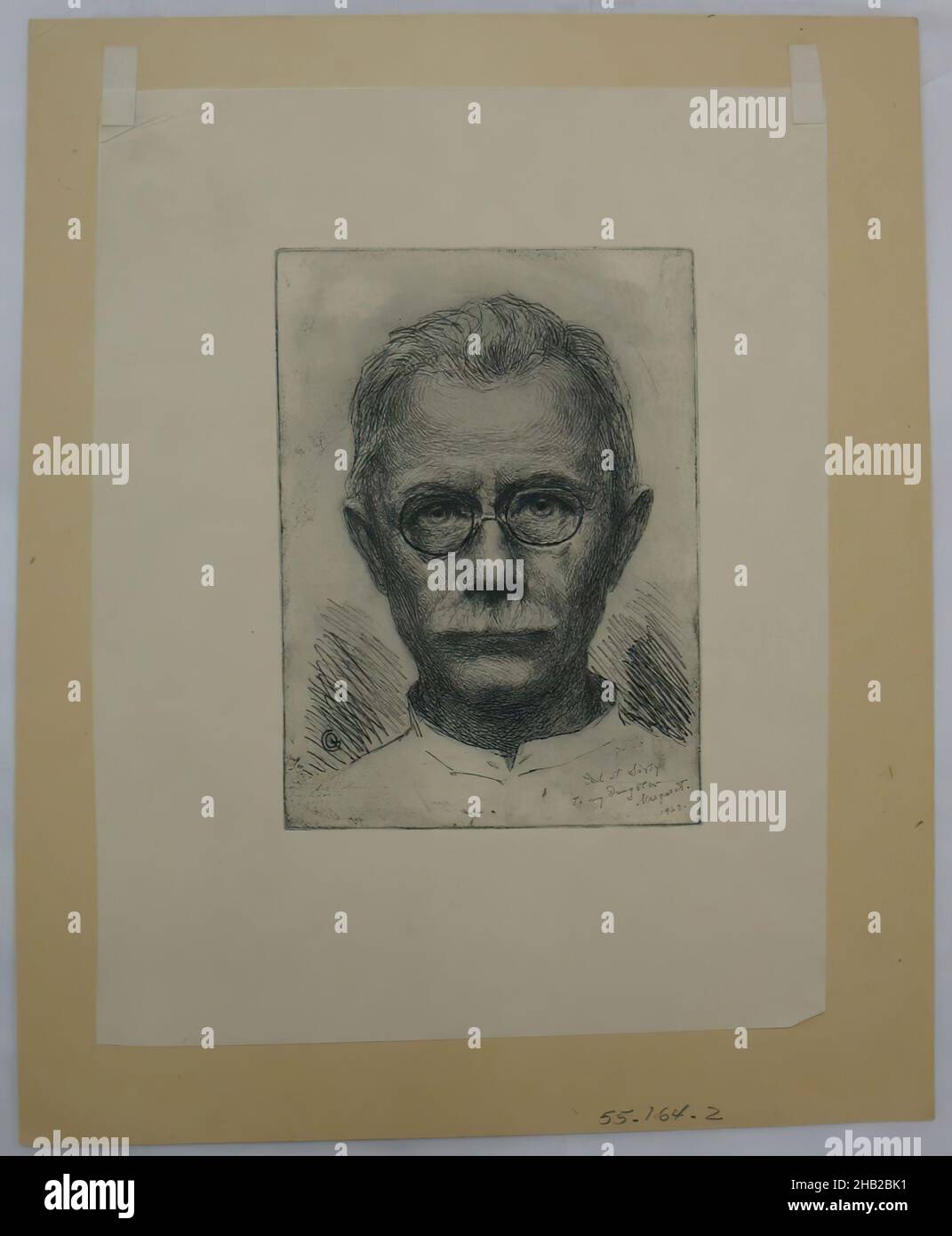 Self Portrait, Oscar Grosch, American, 1863-1928, Etching, 1923, Sheet ...