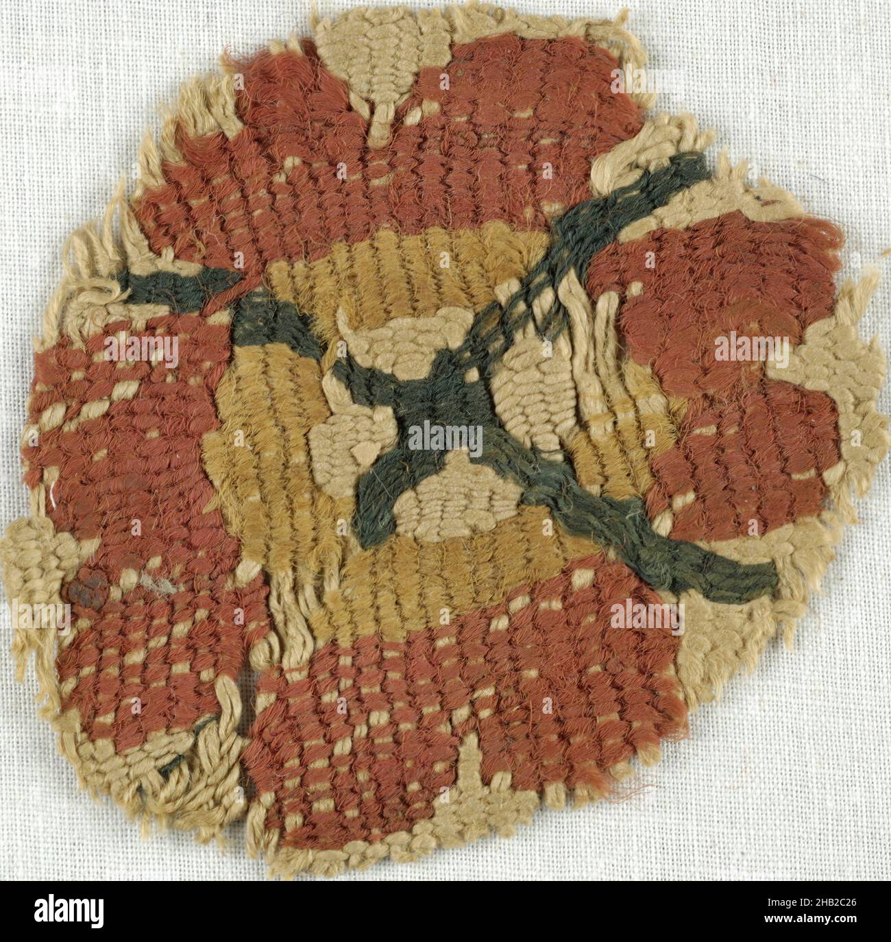 Rosette Fragment, Coptic, Flax, wool, 5th-7th century C.E., Late ...