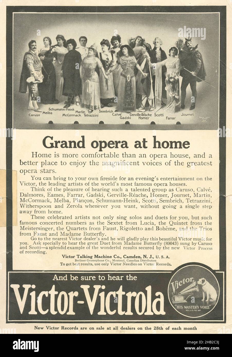 Antique September 1910 advertisement for the Victor Talking Machine ...