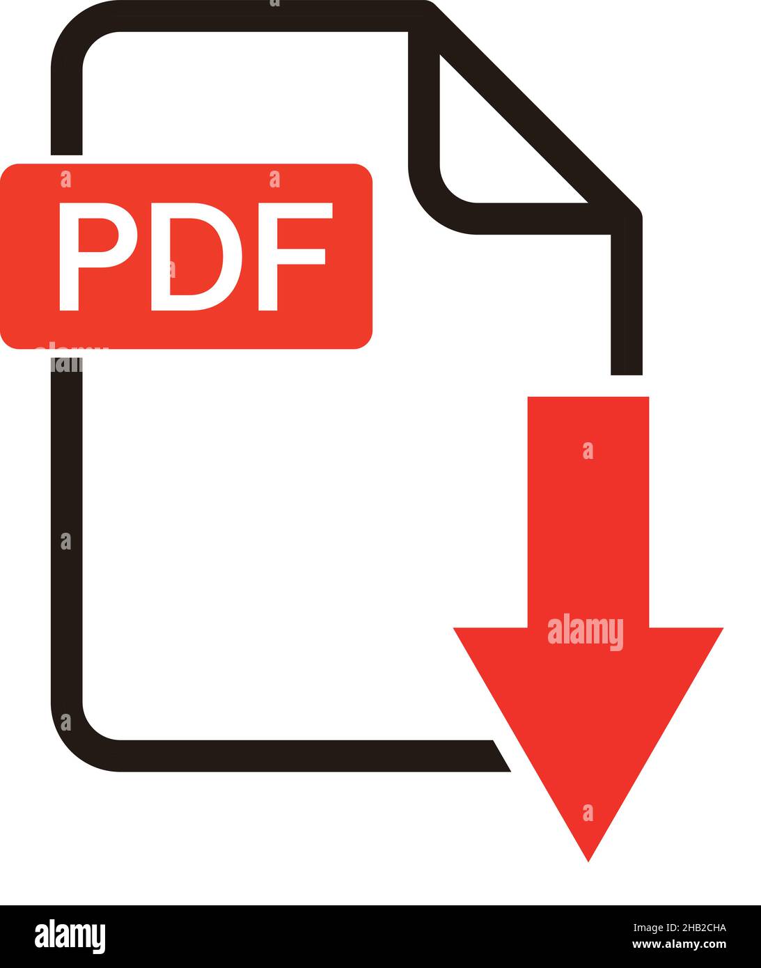 Simple PDF file icon. Flat vector. A PDF icon that is often used for ...