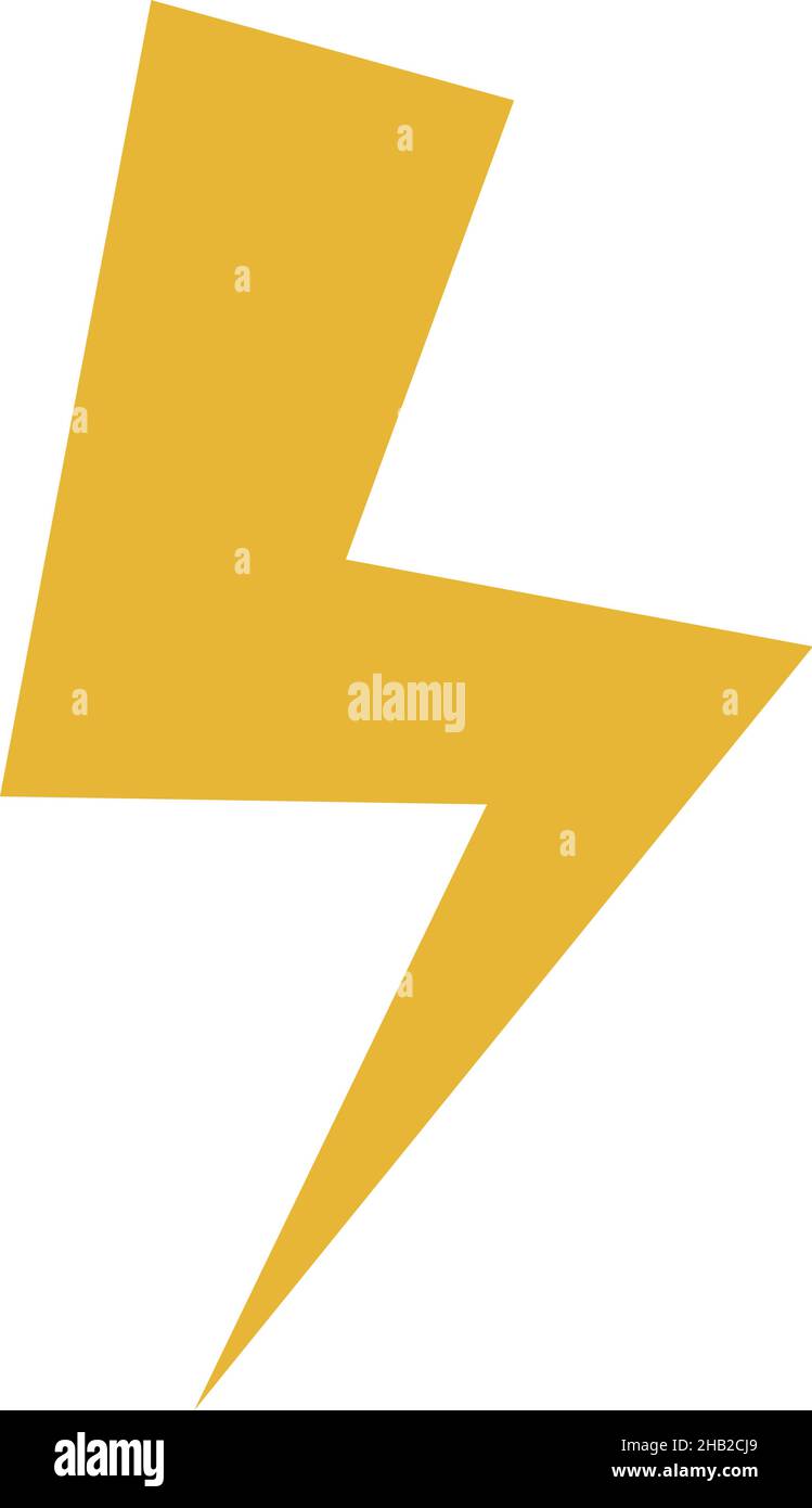 Simple lightning icon. Yellow flat vector Stock Vector Image & Art - Alamy