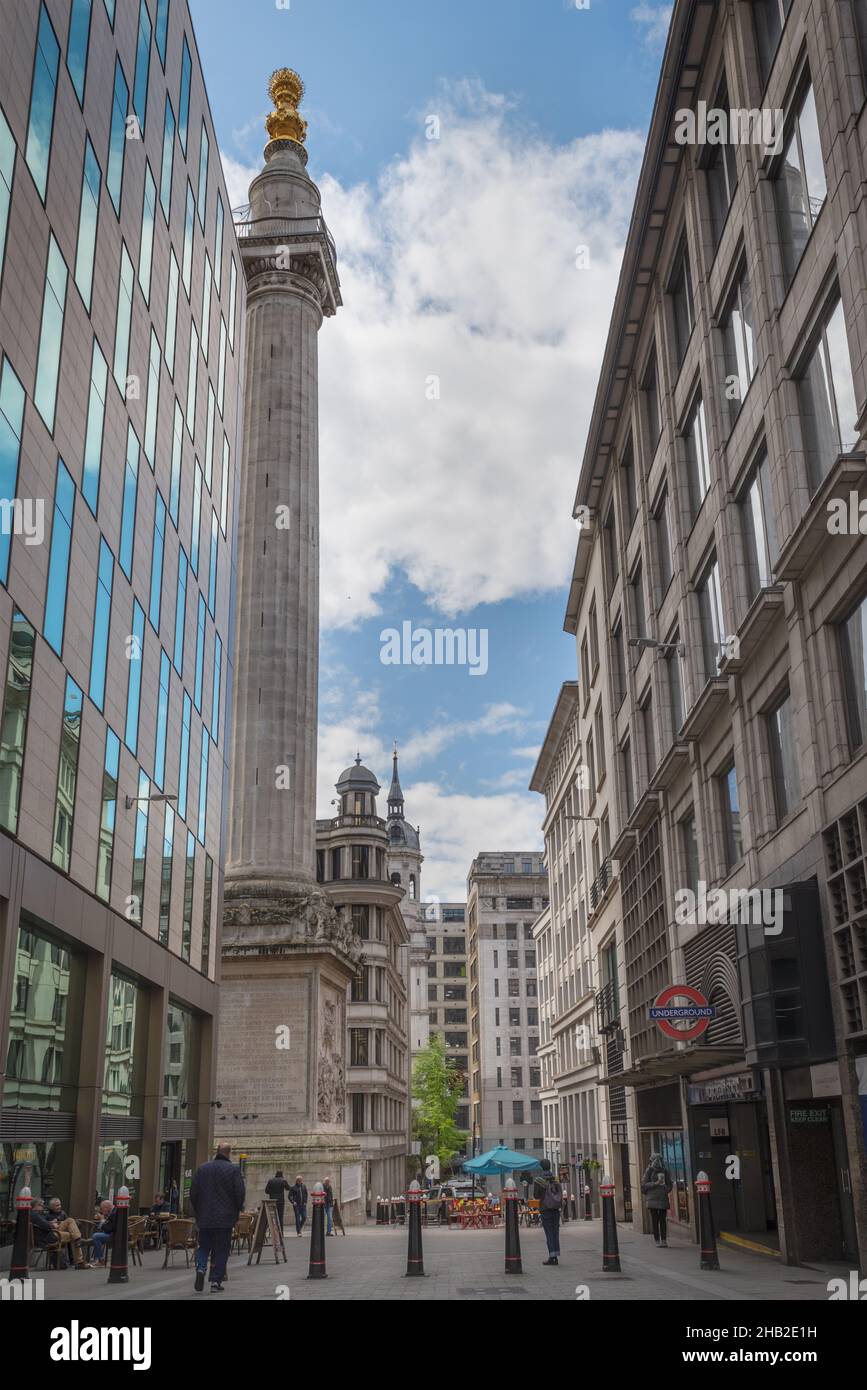 View down Fish Street Hill toward Monument Square and the Great Fire of ...