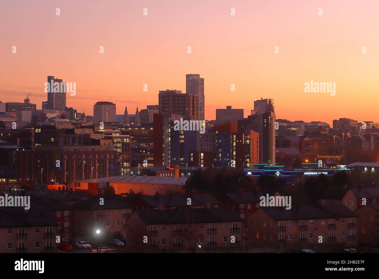 A view towards the Arena Quarter area of Leeds City Centre which are ...
