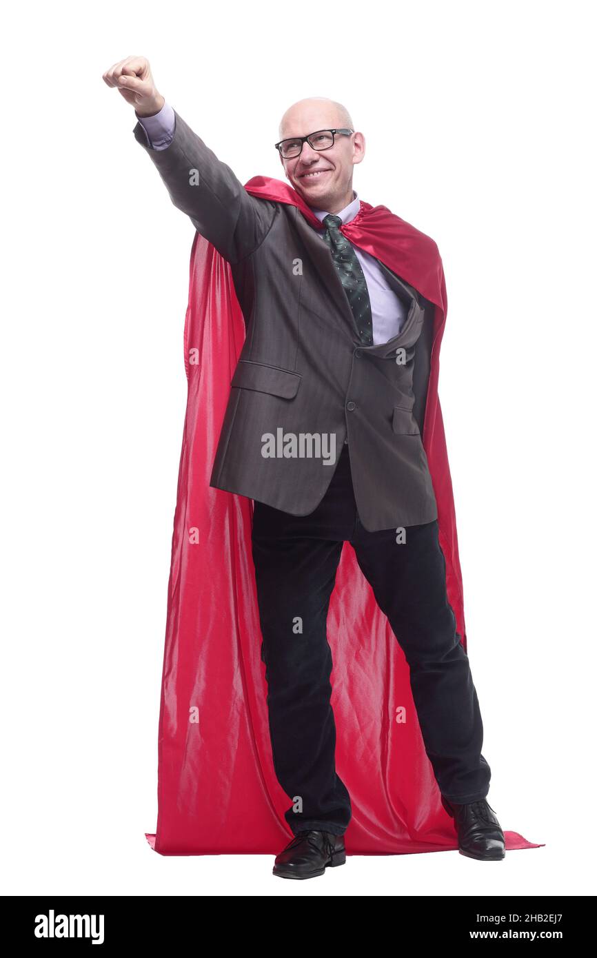 business man in a superhero raincoat. isolated on a white Stock Photo ...