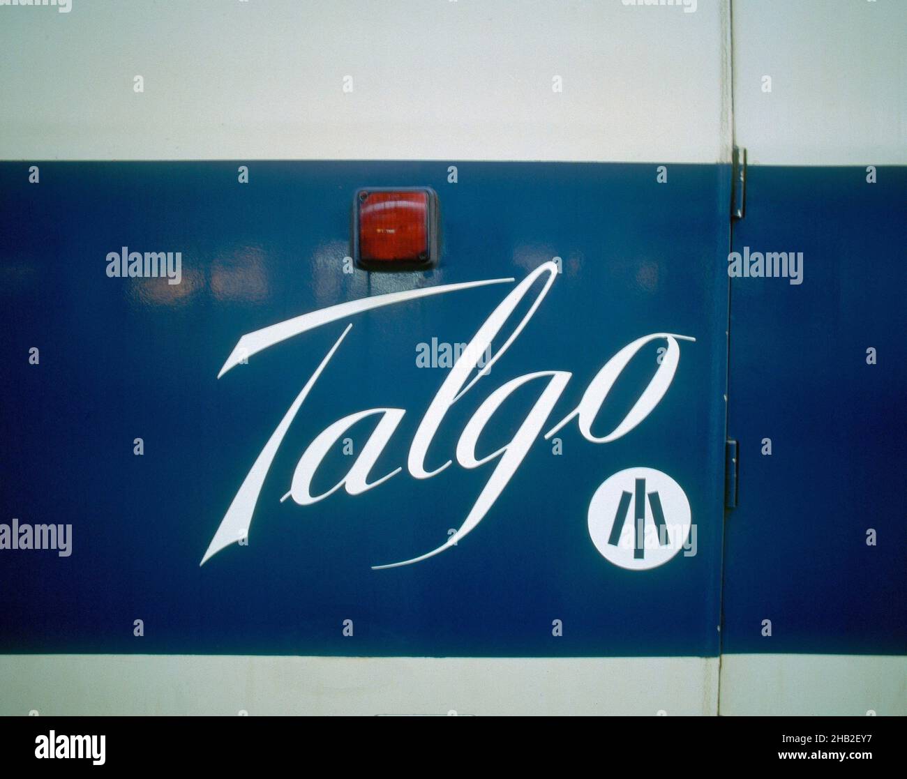 TREN TALGO -DETALLE DEL LOGOTIPO. Location: ESTACION DE ATOCHA. MADRID ...