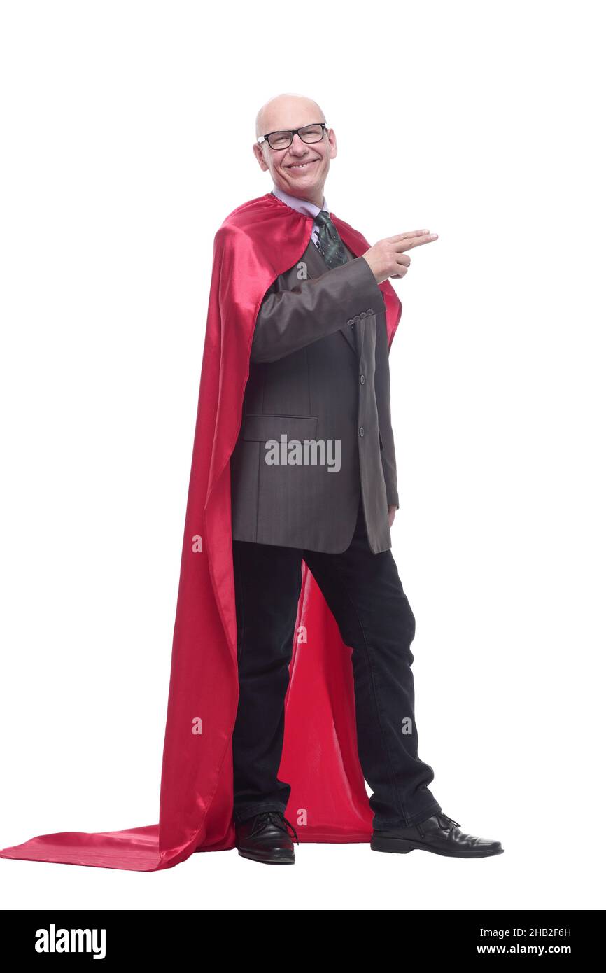 business man in a superhero raincoat. isolated on a white Stock Photo ...