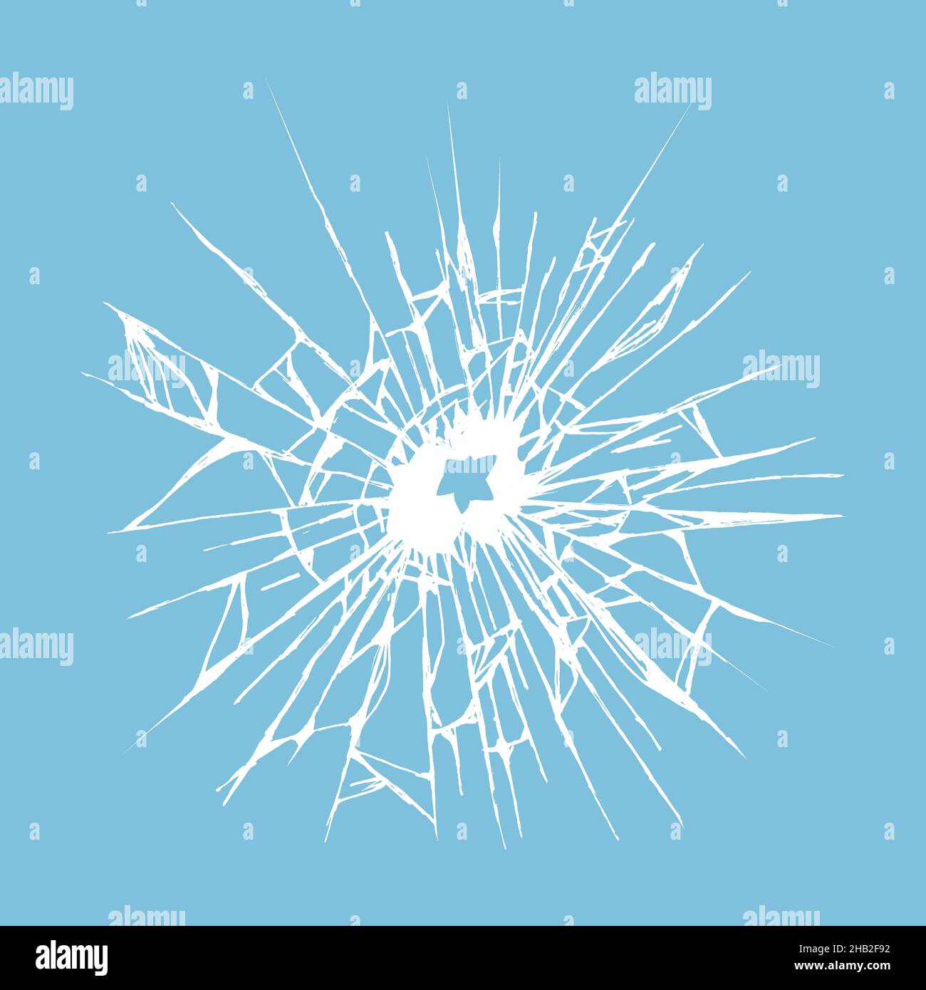Crack in ice or ground .Damaged windshield .Hand sketch on white ...