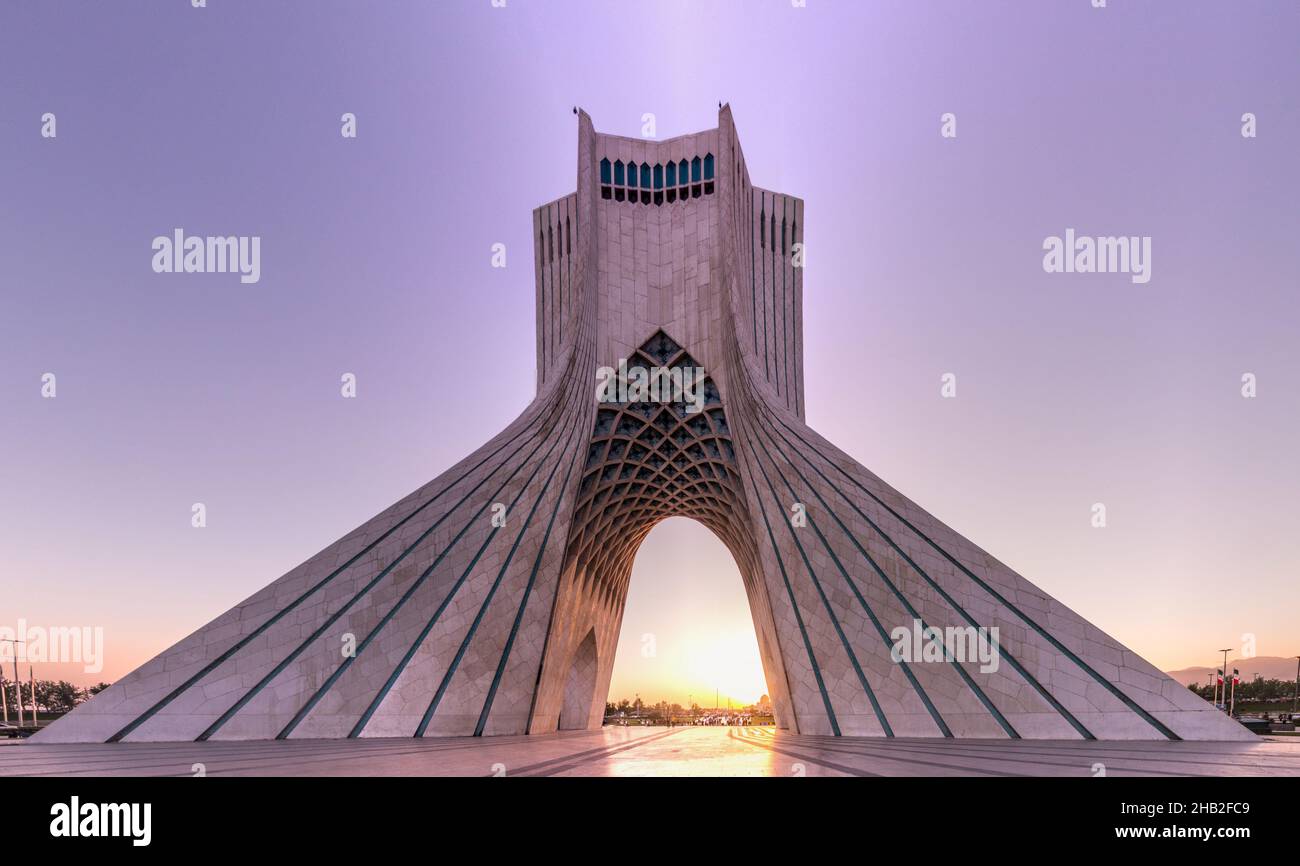 Sunset view of Azadi Tower Freedom Tower in Tehran, Iran Stock Photo ... Sunset view of Azadi Tower Freedom Tower in Tehran, Iran Stock Photo ...