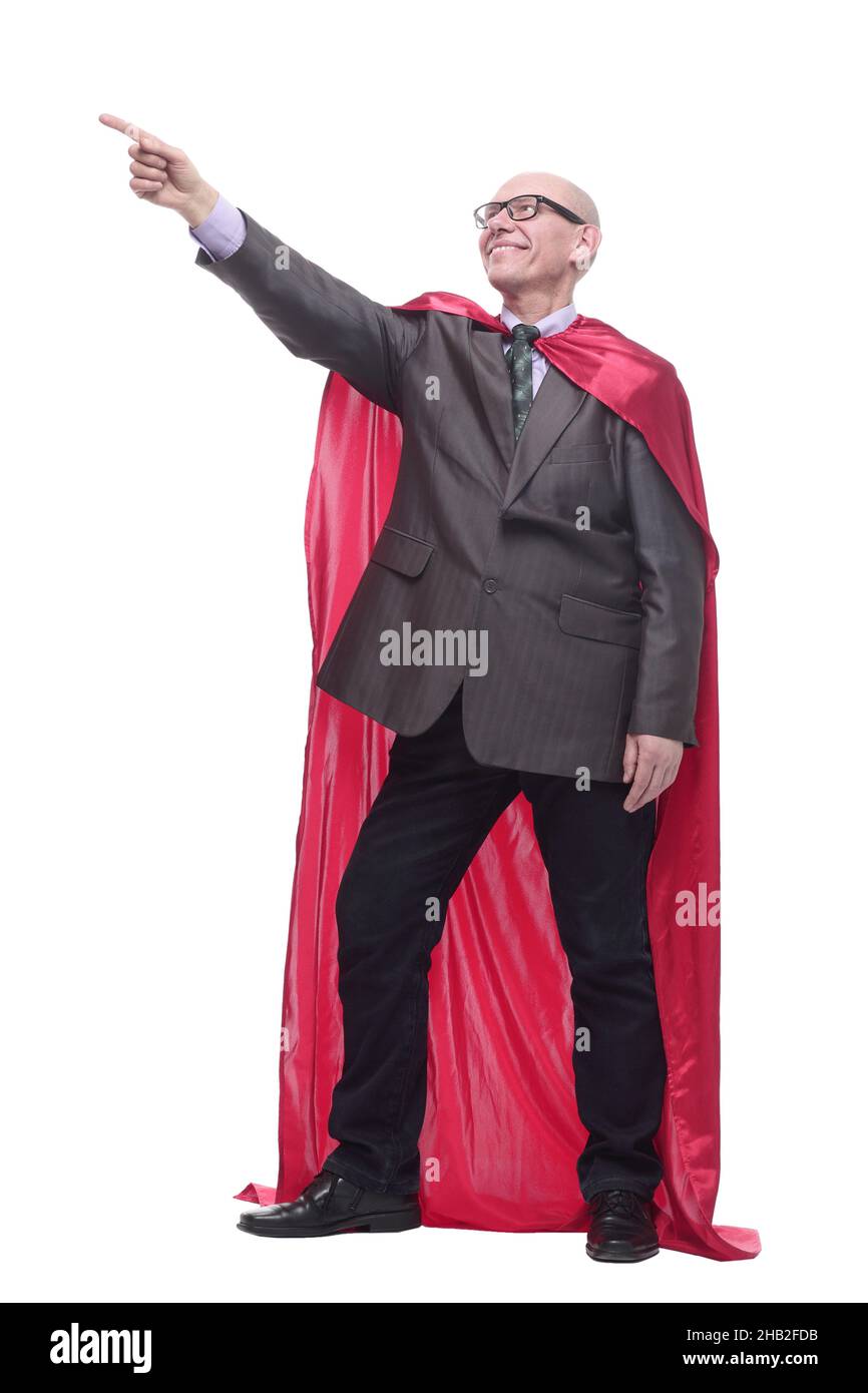 business man in a superhero raincoat. isolated on a white Stock Photo ...