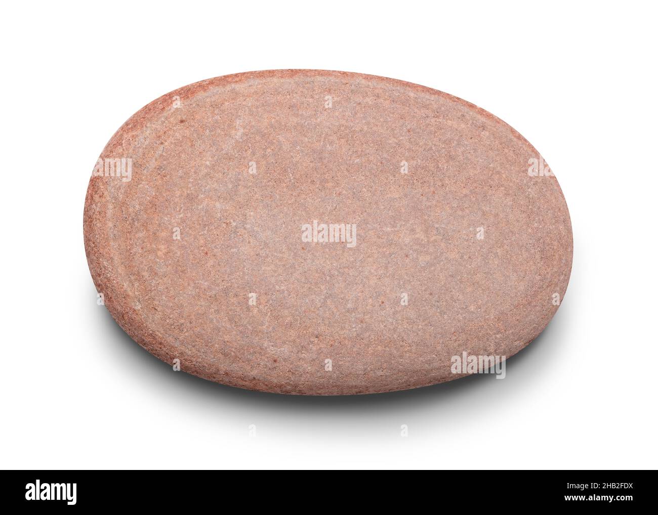 Pebble. Smooth red sea stone isolated on white background with shadows ...