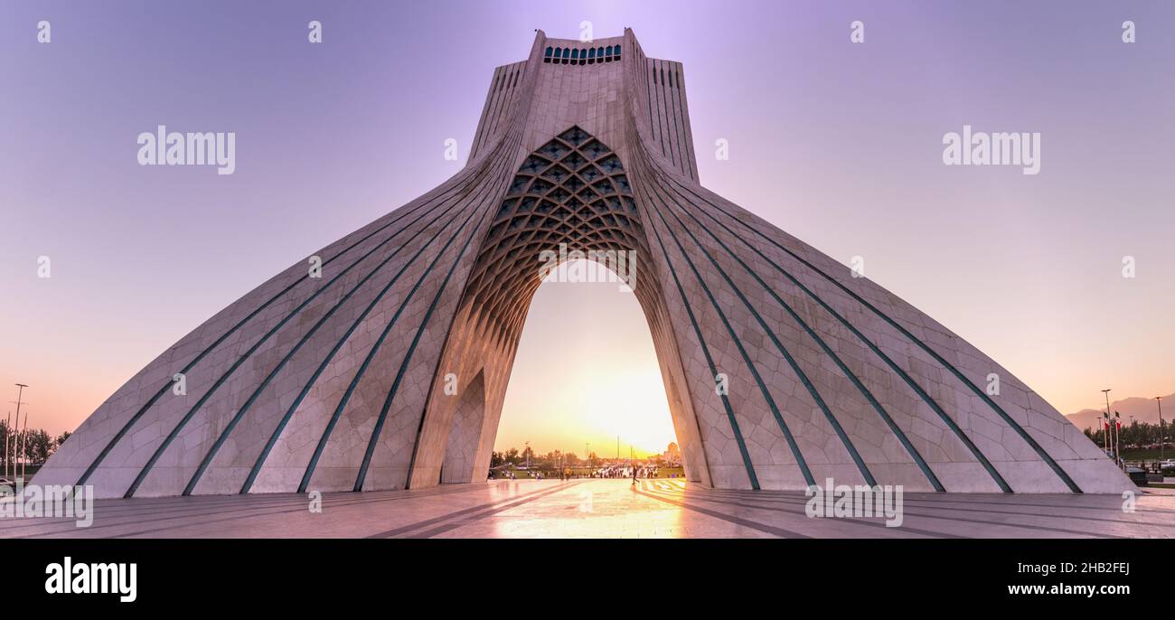 TEHRAN, IRAN - APRIL 2, 2018: Sunset view of Azadi Tower Freedom Tower ...