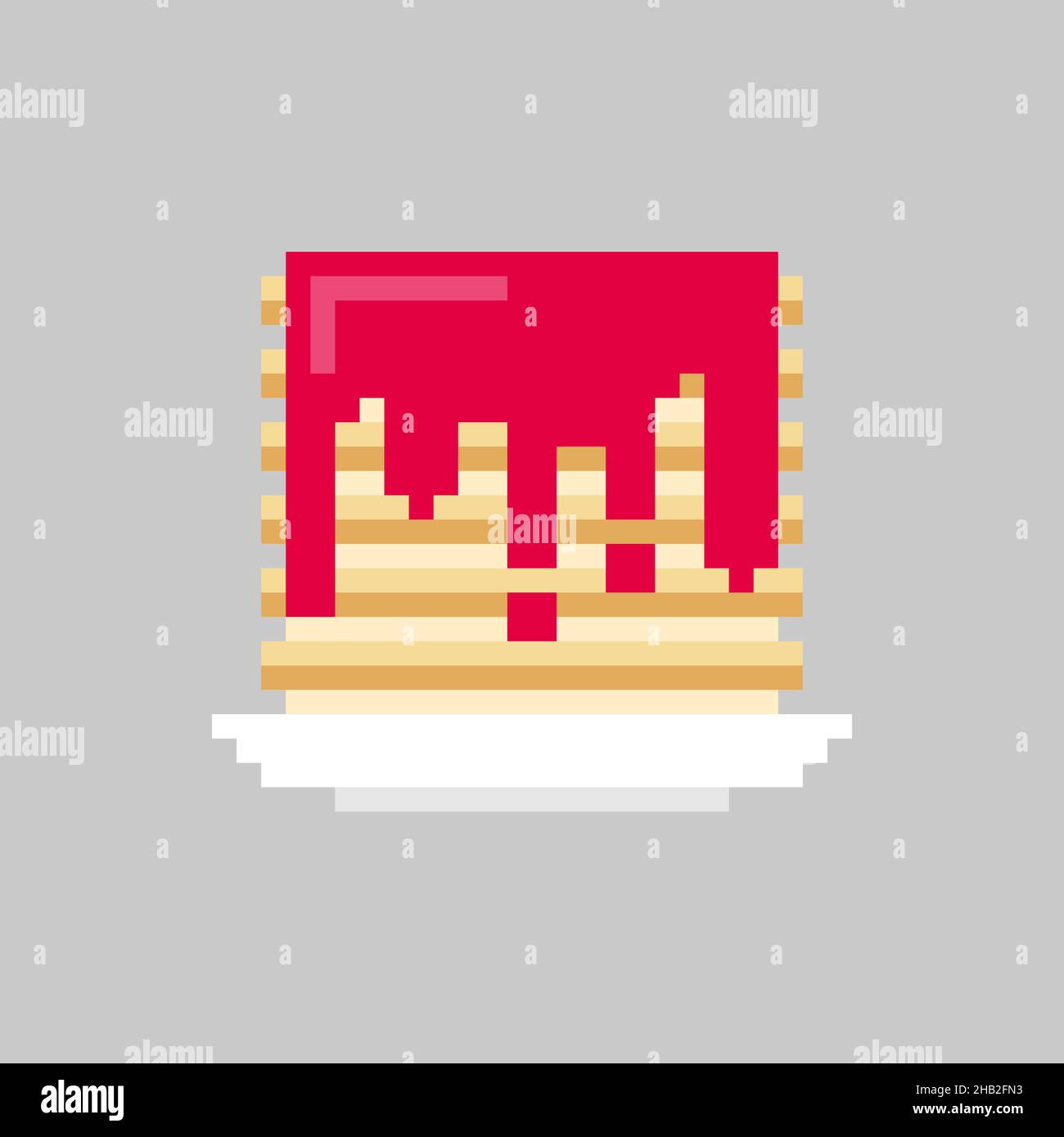 Pancakes with jam pixel art. 8bit Stack of pancakes. pixelated Food ...