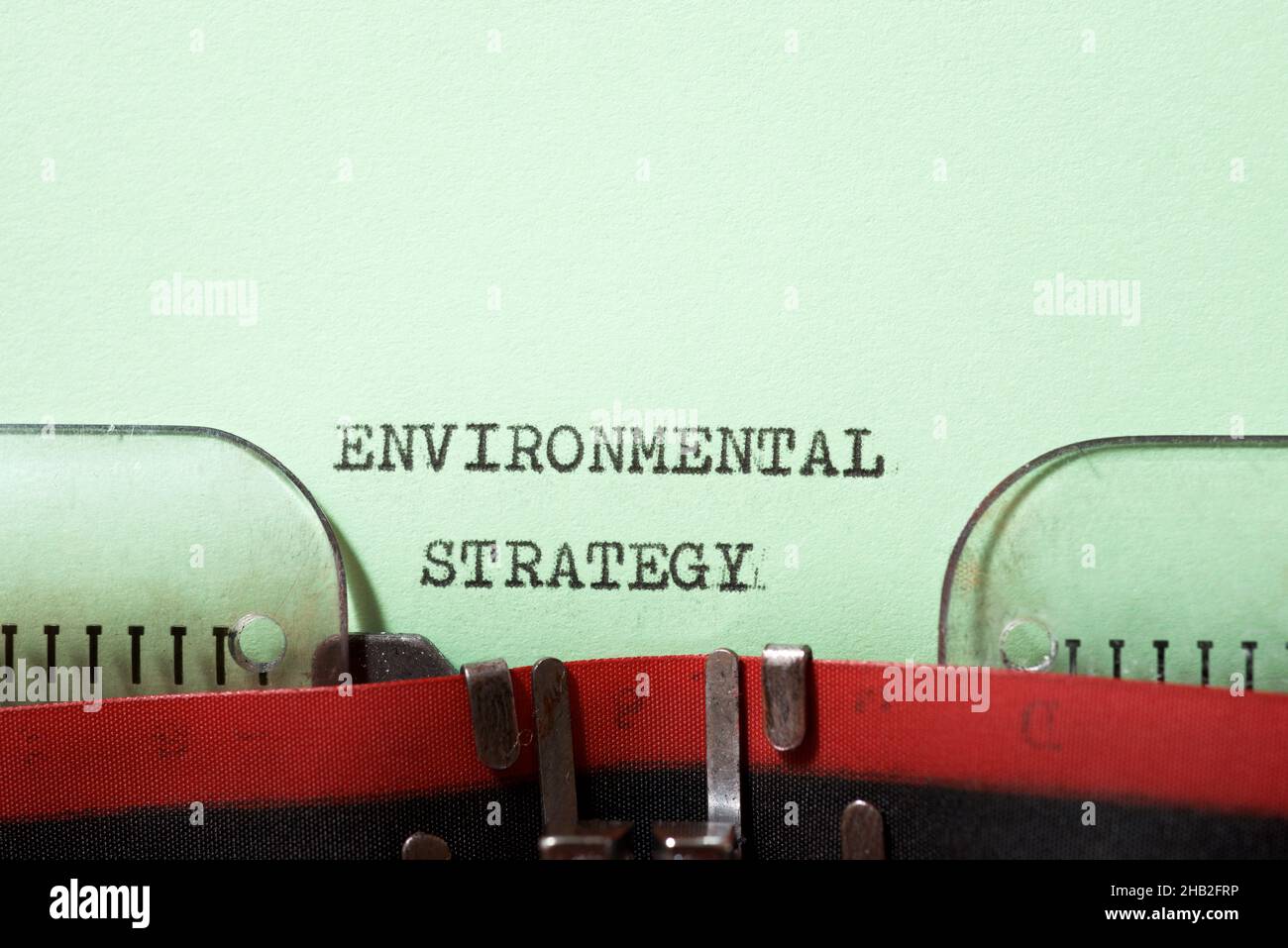 Environmental strategy text written with a typewriter Stock Photo - Alamy