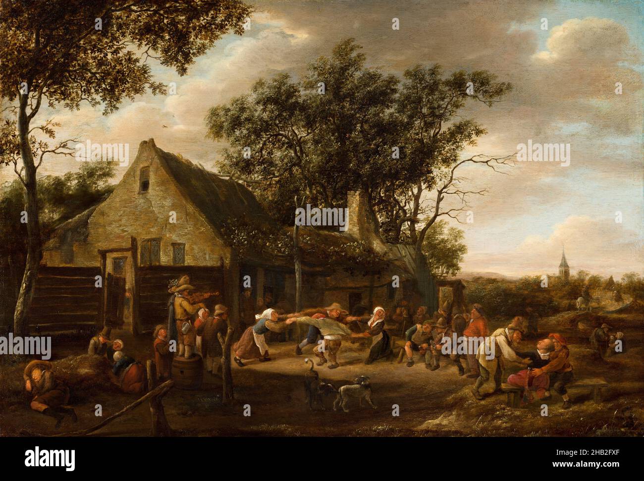 Dancing farmers at an inn, Jan Steen, c. 1646 - 1648 Stock Photo - Alamy