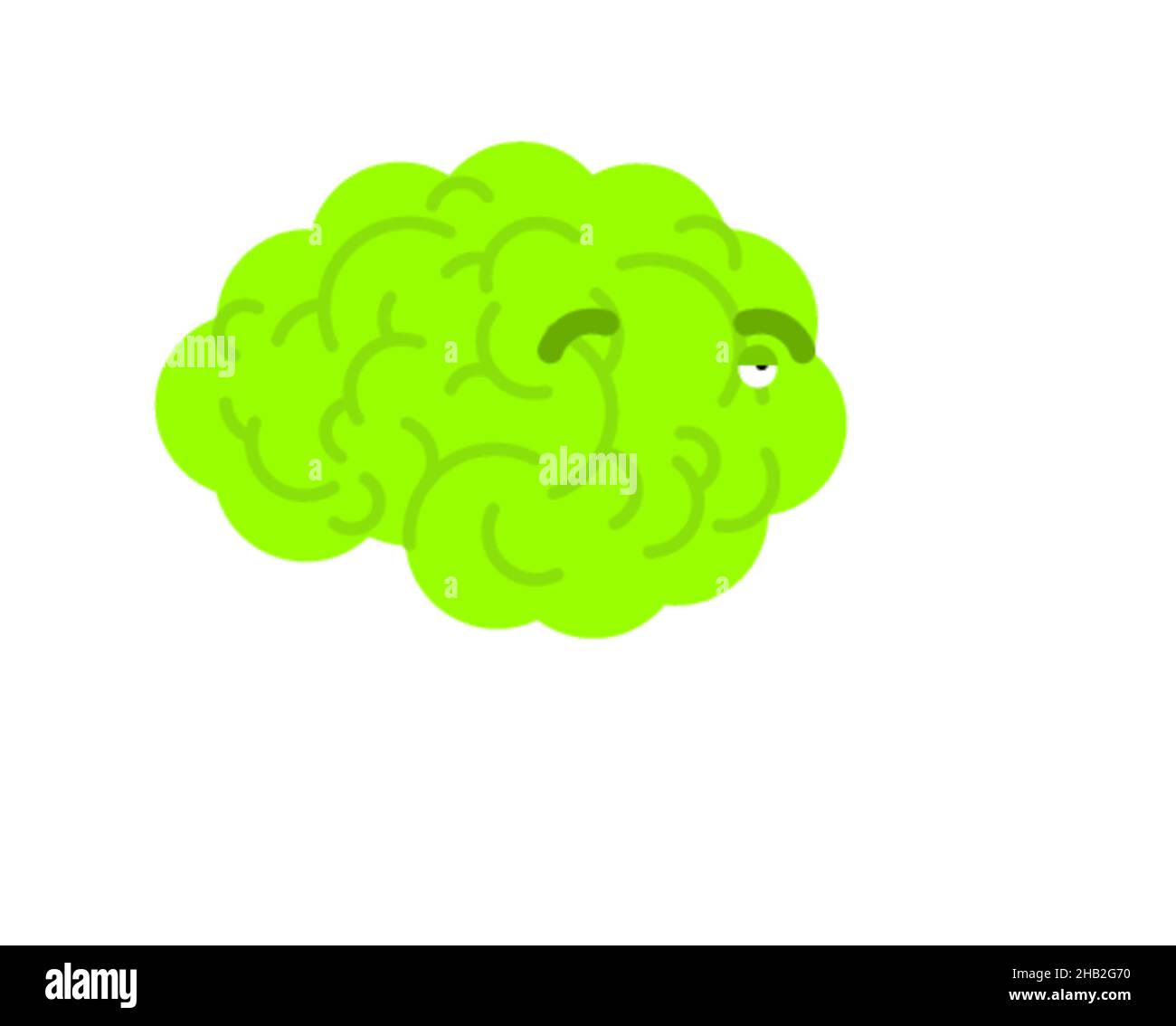 Dizziness Brain vomit isolated. Brains retching cartoon Stock Vector ...