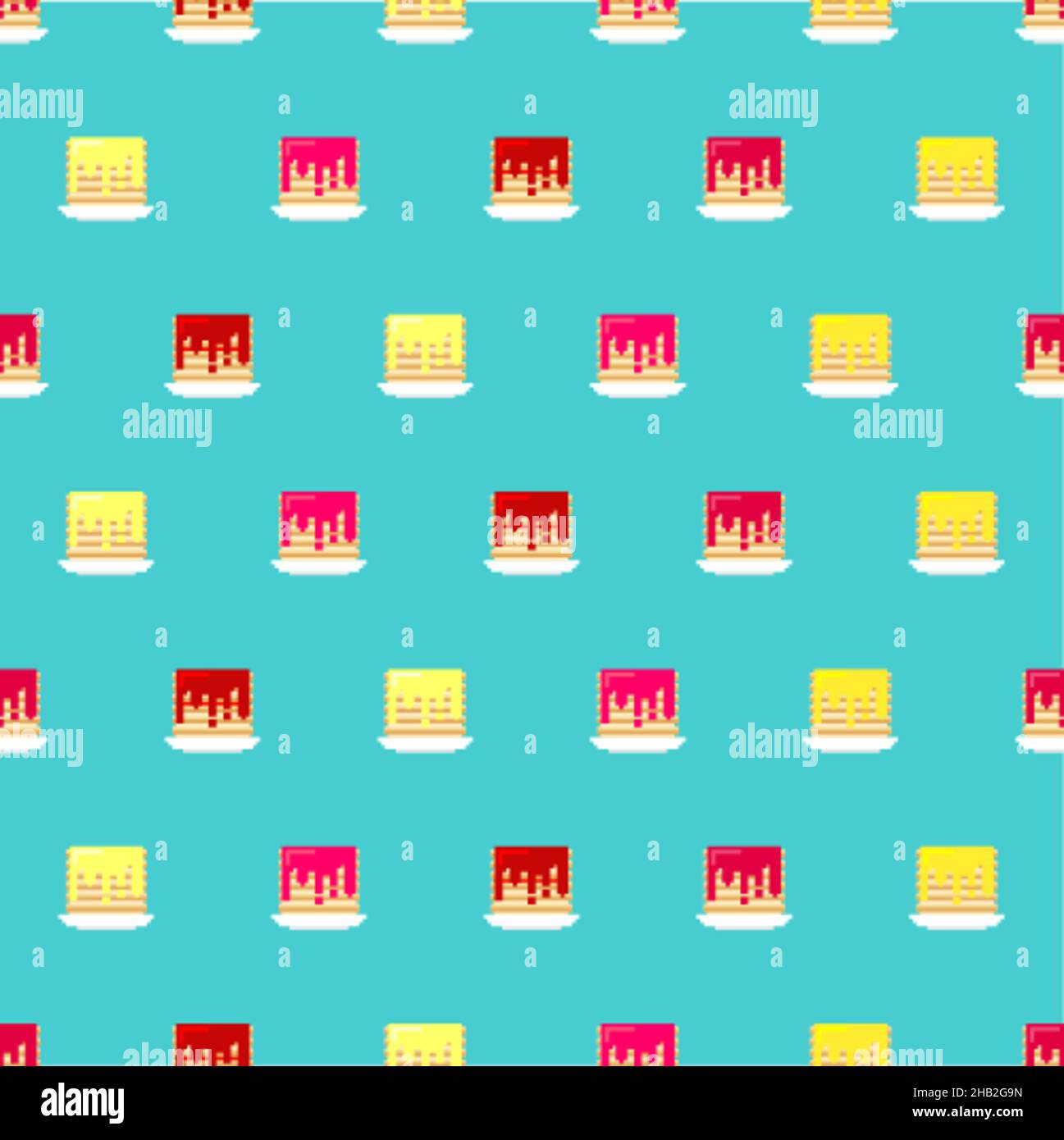 Pancakes with jam pixel art pattern seamless. 8bit Stack of pancakes ...