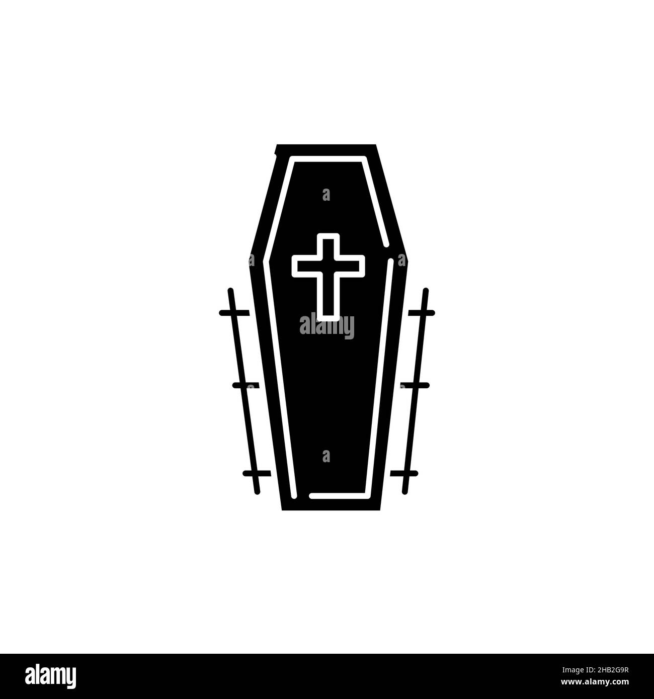 Coffin line color icon. Religion. Sign for web page Stock Vector Image ...