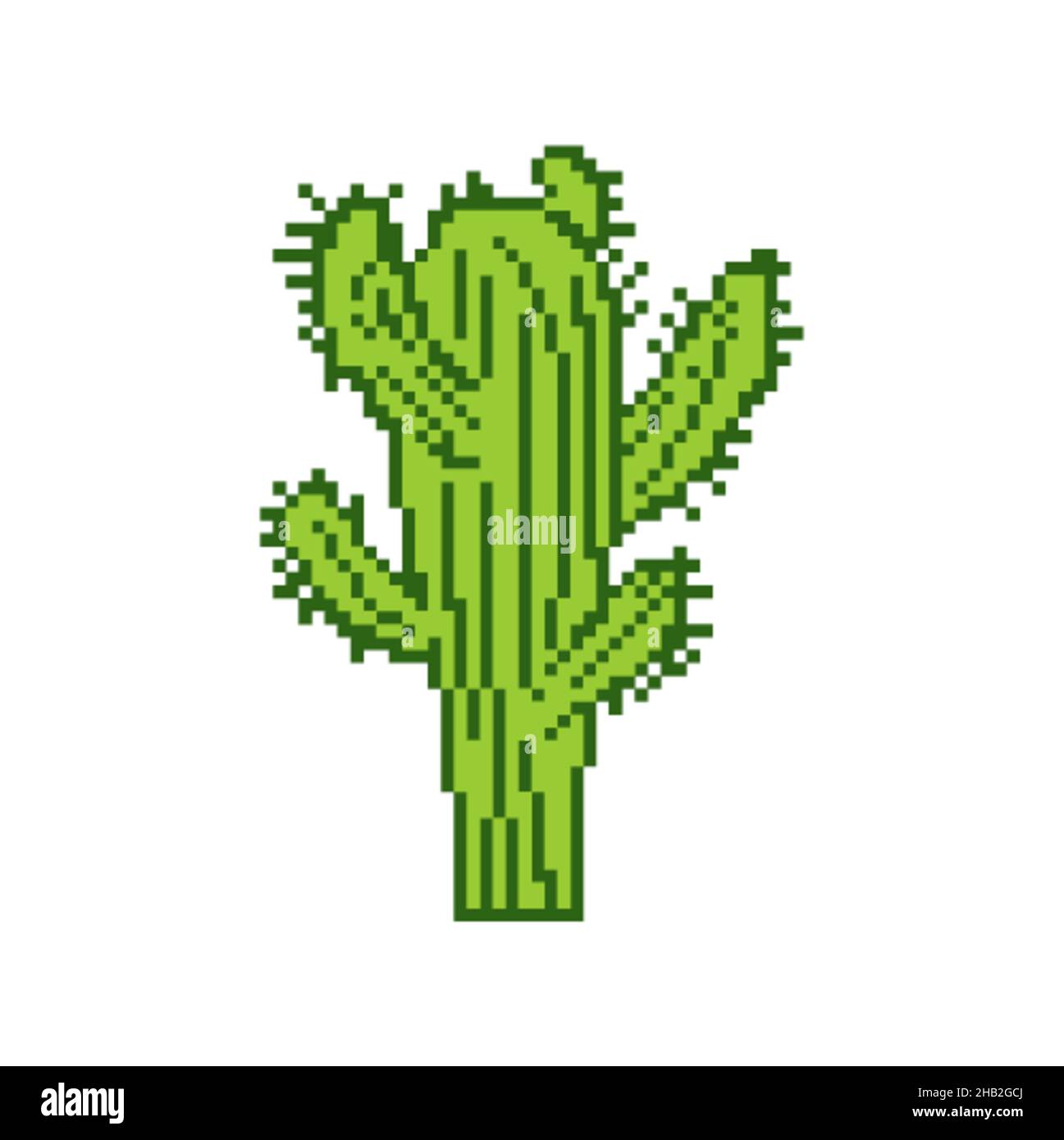 Cactus pixel art. 8 bit Cactus isolated. pixelated vector illustration ...