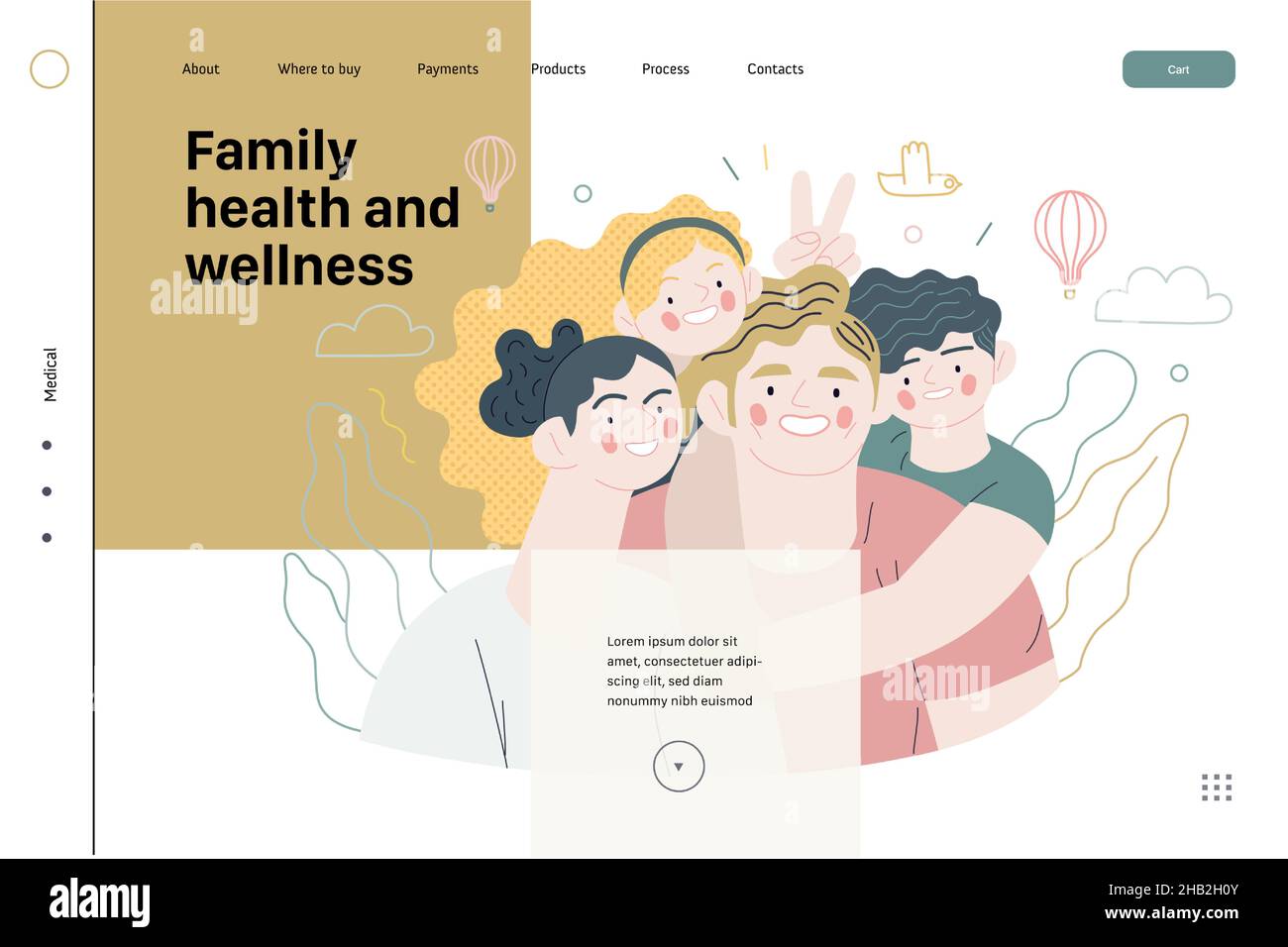 Family health and wellness - medical insurance web template - modern ...