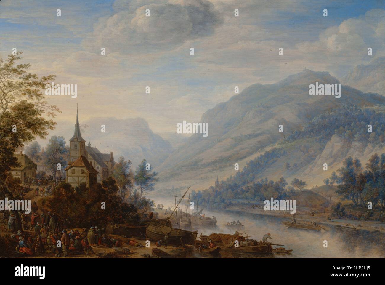 View of the Rhine at Reineck, Herman Saftleven, 1654 Stock Photo - Alamy