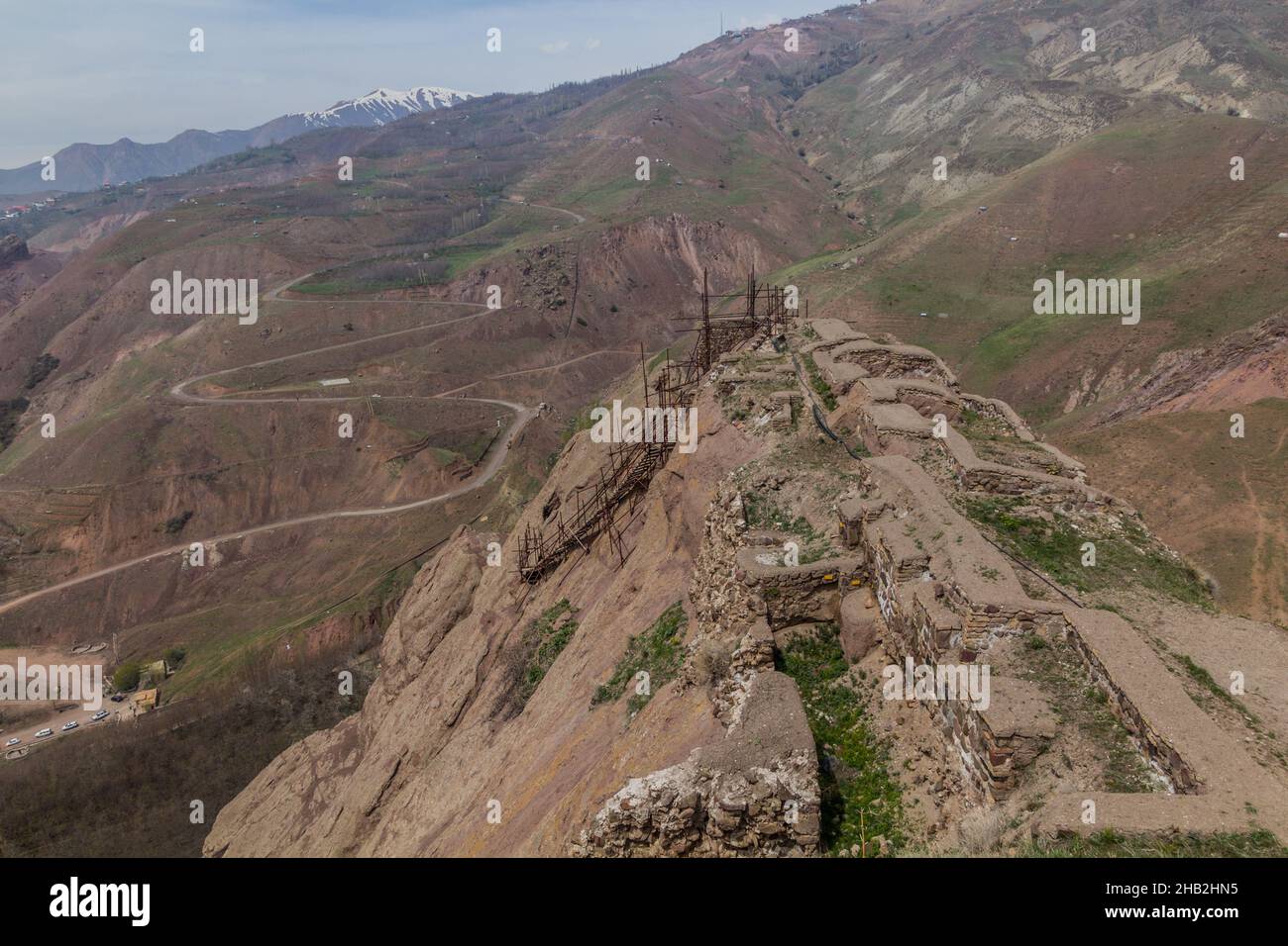 Ruins of Alamut meaning eagle's nest castle in Iran Stock Photo - Alamy