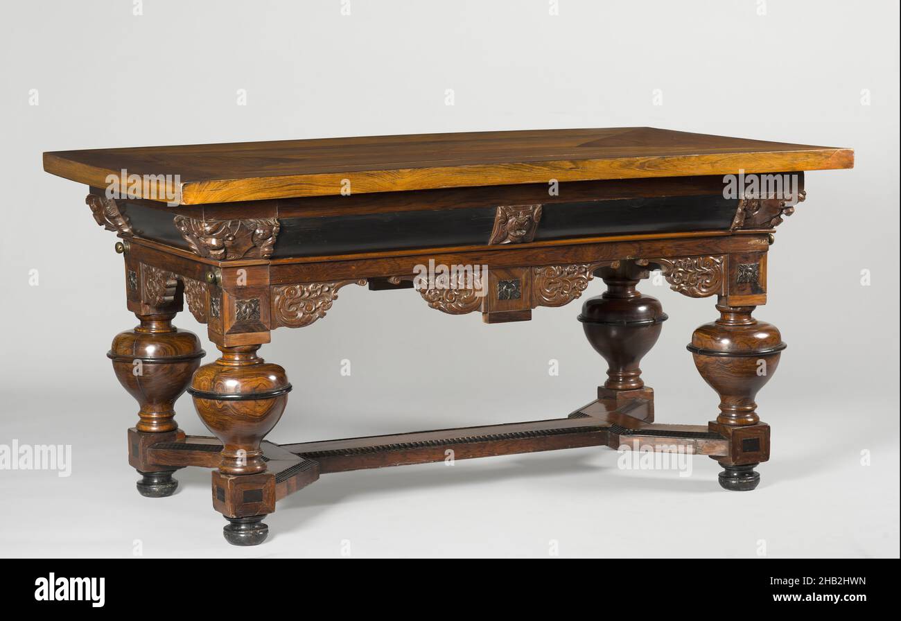 Ball-leg table 'Draw table', Anonymous, Northern Netherlands, partly ...