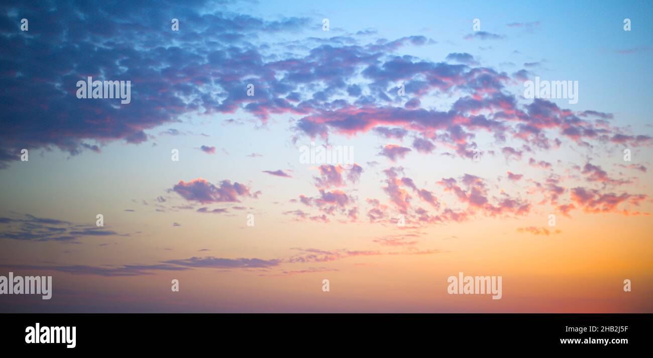 Celestial backgrounds. Clouds. Dawn is orange. Sunset Stock Photo - Alamy