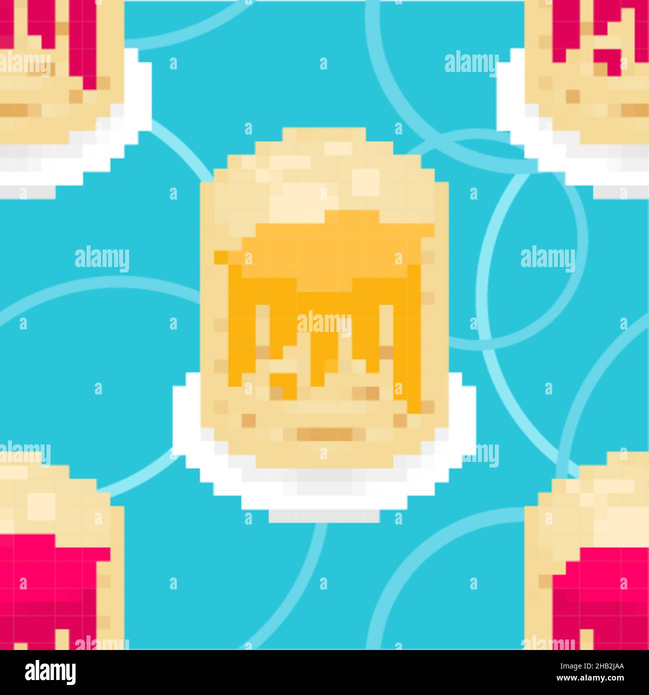 Pancakes with jam pixel art pattern seamless. 8bit Stack of pancakes ...