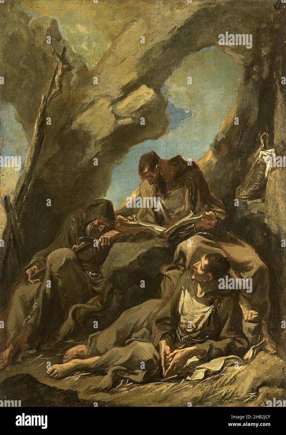 Three capuchin monks in meditating prayer hi-res stock photography and ...