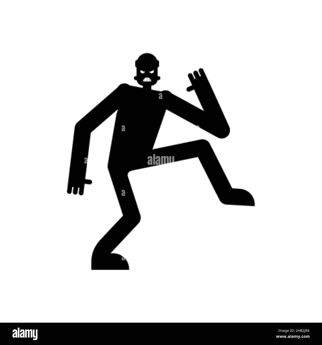 Thief sneaks isolated. robber is sneaking. vector illustration Stock ...