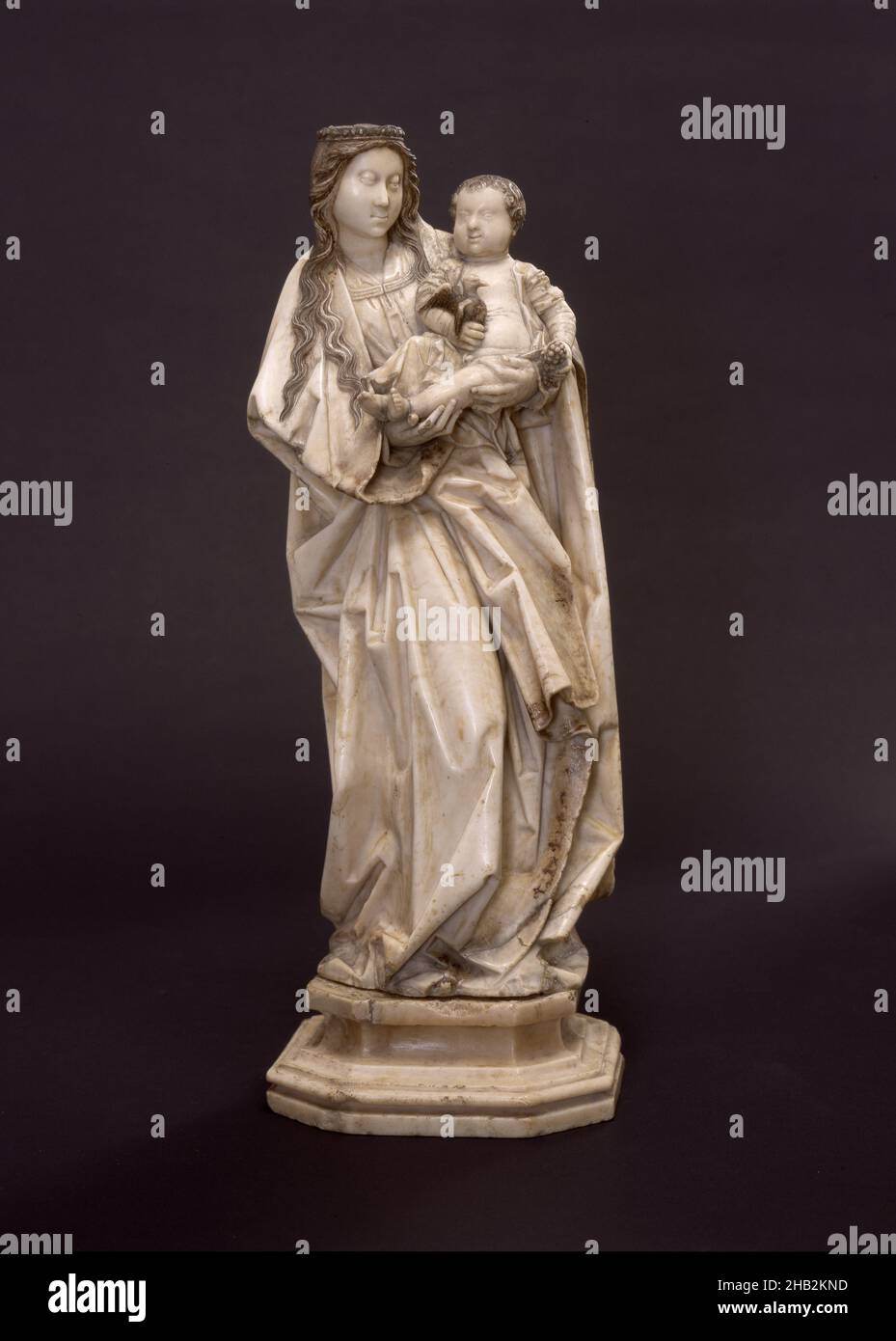 Virgin and Child, German or South Netherlandish, c.1460, Alabaster with ...