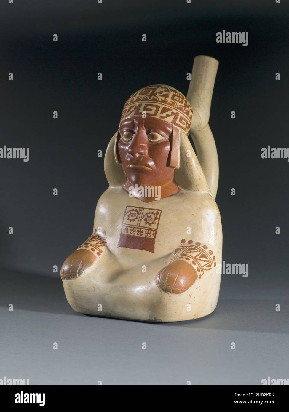 Stirrup Spout Vessel in the Form of a Seated Figure, Moche, Early ...