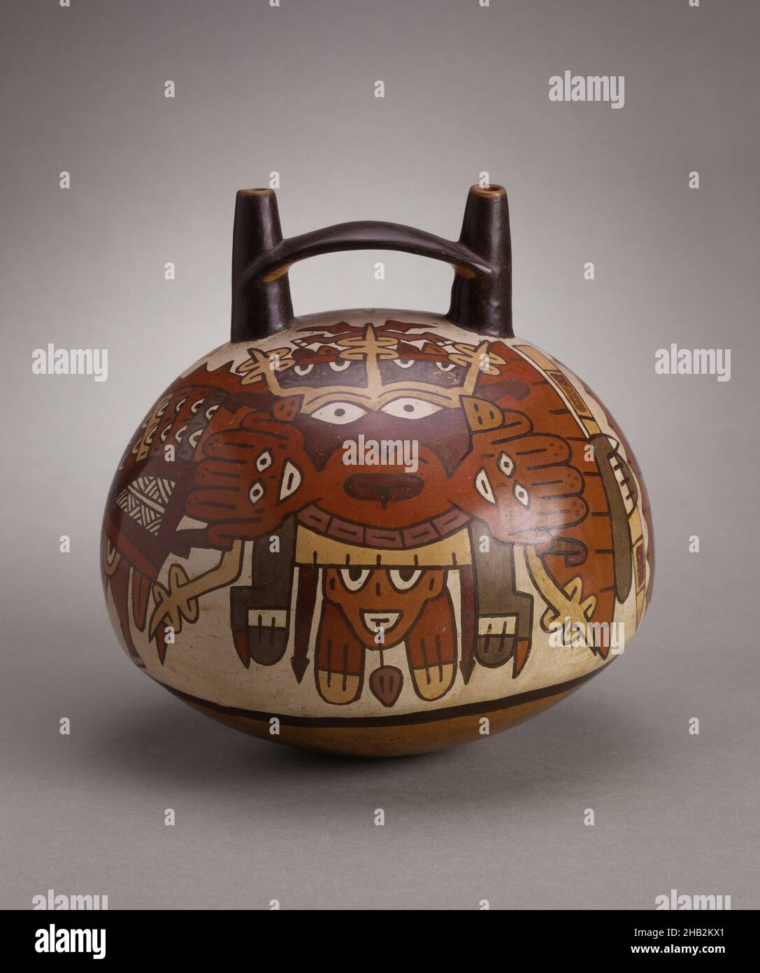 Double Spout and Bridge Vessel with Painted Motifs, Nasca, Early ...