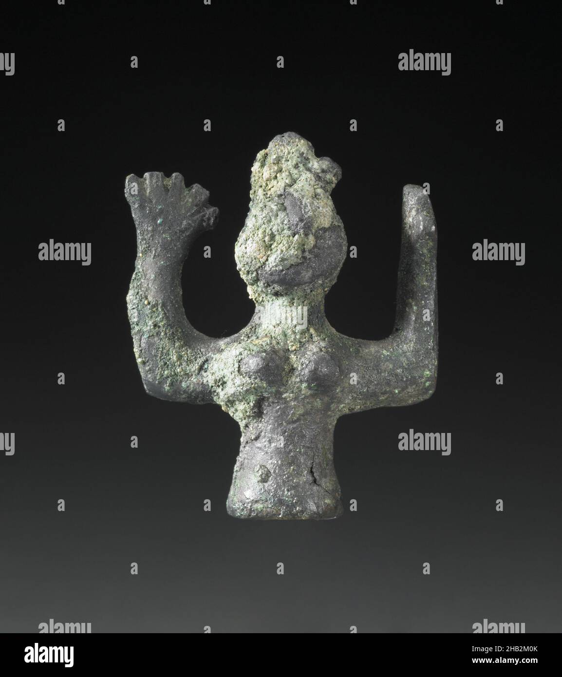 Female Figurine, Minoan, Cretan, 3500–1500 BC, c.1200–1100 BC, Bronze ...