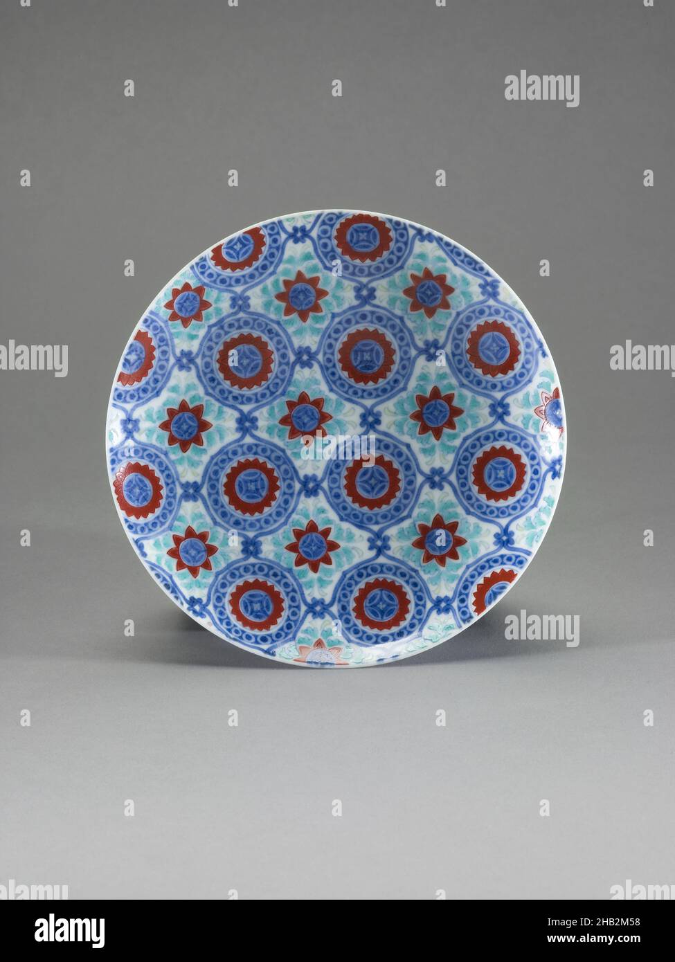 Footed Dish with Design of Chintz-Style Patterns, Japanese, Edo period ...