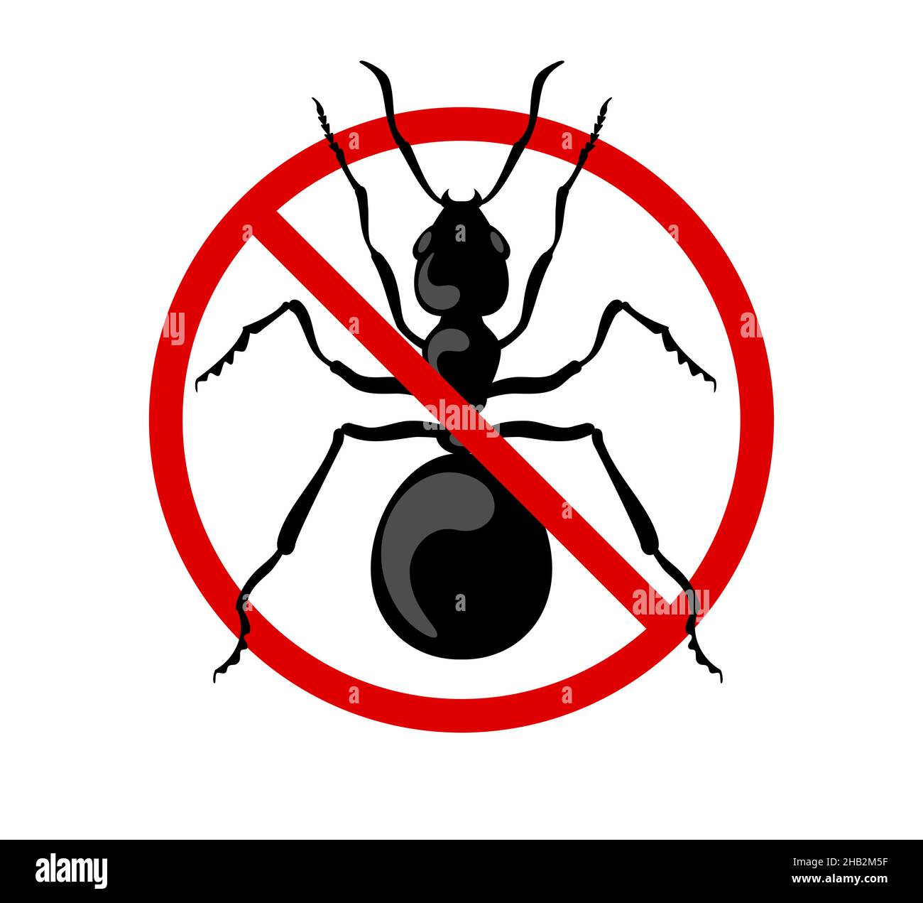 Stop sign for ants. The big ant is crossed out with a prohibition sign ...