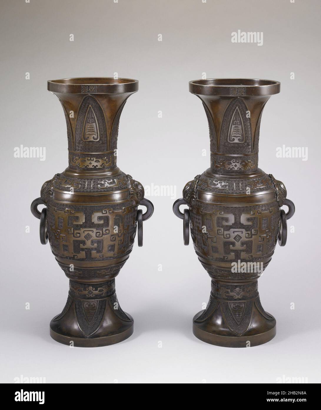 Imperially commissioned baluster form temple vases hi-res stock ...