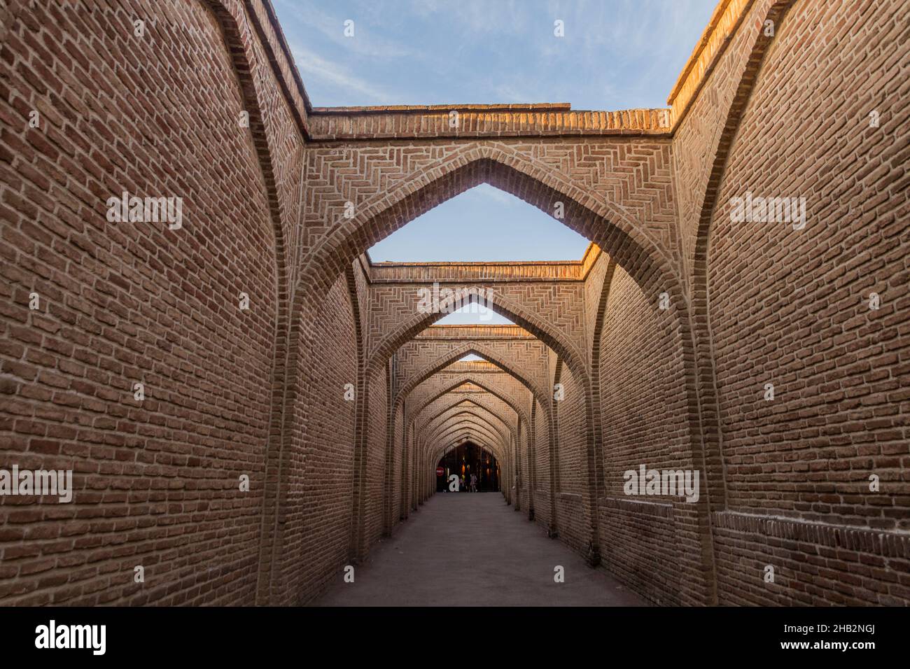 Arches of Sa'd al-Saltaneh Caravanserai turned into bazaar in Qazvin ...