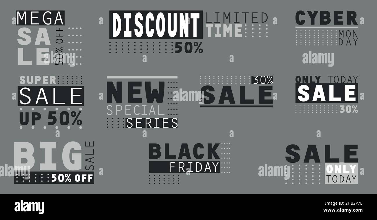 Set of web templates, discount advertising background - Vector ...