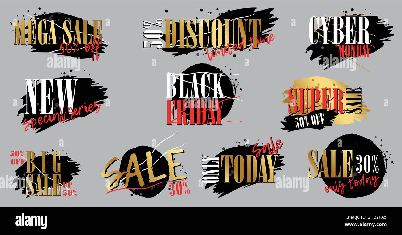 Set of web templates, discount advertising background - Vector ...