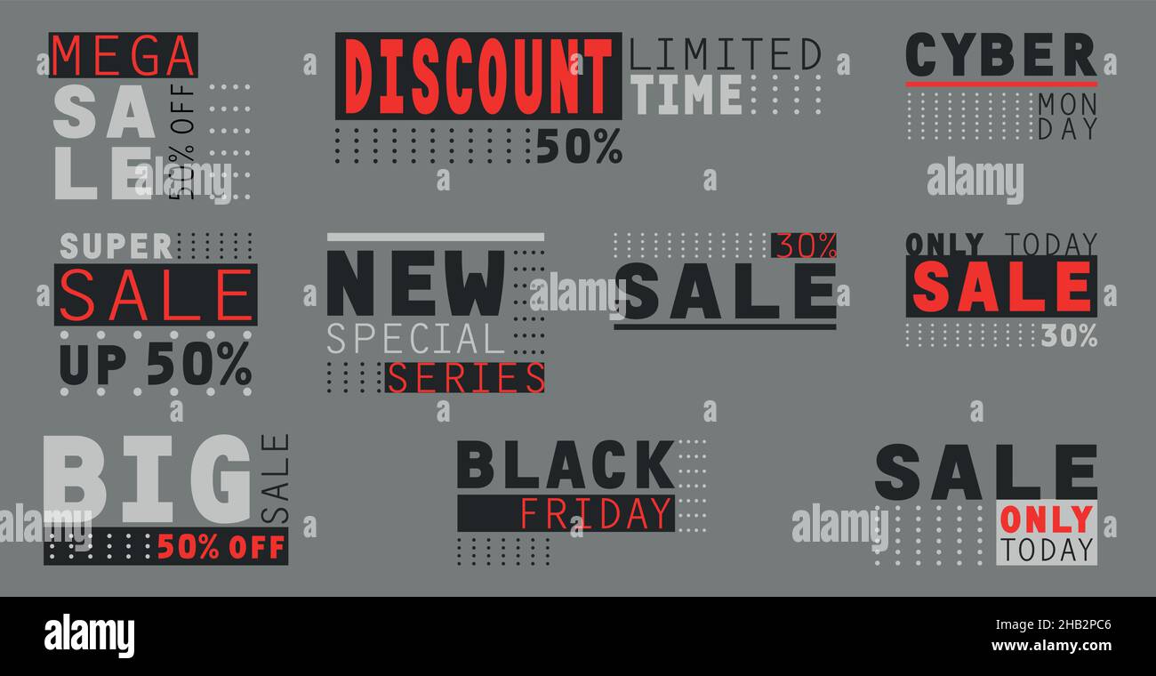 Set of web templates, discount advertising background - Vector ...