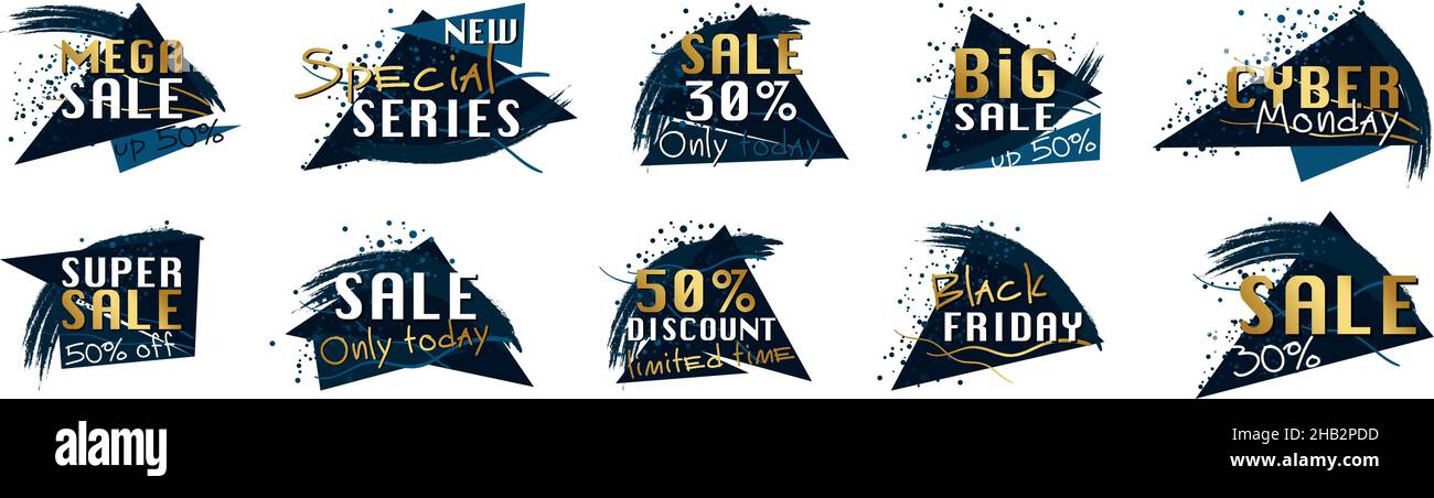 Set of web templates, discount advertising background - Vector ...